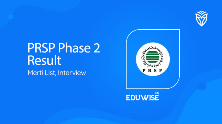 PSRP Phase 2 Result 2025 Merit List via prsp.pefsis.edu.pk